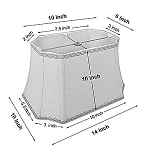 Mestar Decor Cut Corner Linen Lampshade with Lace Trim (Spider) (Rectangular)