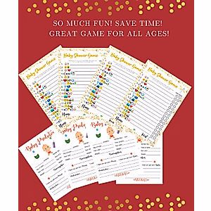 LOTUS-A Baby Shower Games - Fun Guessing Game Girls Boys Babies Gender Neutral Ideas Shower Party Favorite Adults Games for Baby Shower Activities