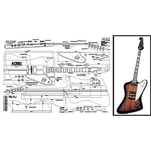 Plan of Firebird Electric Guitar - Full Scale Print