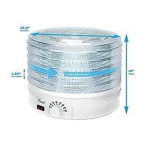 Rosewill Countertop Portable Electric Food Fruit Dehydrator Machine with Adjustable Thermostat, BPA-Free 5-Tray RHFD-15001