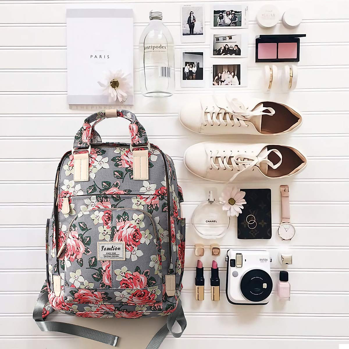 YAMTION Laptop Backpack Women 15.6 Inch,Stylish School Backpack for Girls Schoolbag Student,Travel Rucksack Business College Knapsack Computer Book Bag for Student