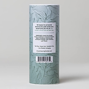 Fragrance Free Body Powder for Women and Men, Unscented Talc Free Talcum Powder, Cornstarch Free Dusting, Waxing, Natural Sugaring, Foot Powder, Dry Shampoo, Made in USA, Ora’s Amazing Herbal, 2.5 oz