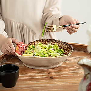 YINYUEDAO Turkey Style Ceramic Salad Bowl - Multifunctional Serving Bowl for Fruit, Ramen, Salad, Pasta, Soup, Popcorn - Ideal large bowl for Parties, Festivals, Events, etc.