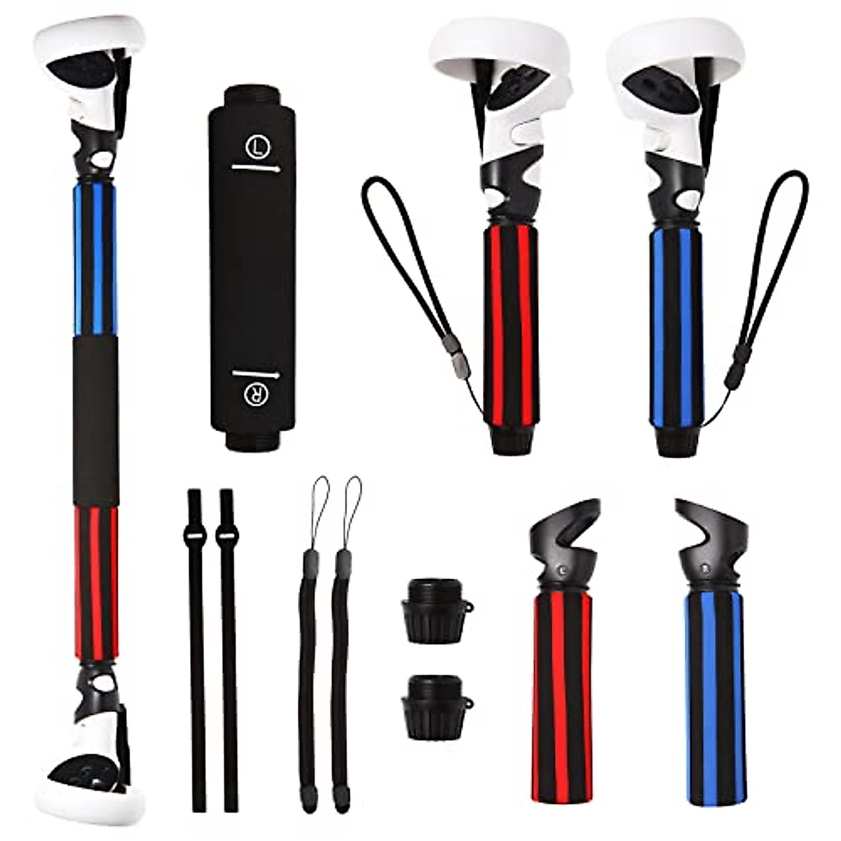 VR BeatSaber Handles,The Next Generation Dual Grip Extension Handle for Oculus Quest 2 Controllers to Play BeatSaber Games