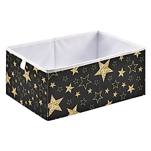 Kigai Fabric Cube Storage Bins Foldable Storage Box Waterproof Storage Cubes Organizer with Handles Storage Basket for Shelves, Home, Office, Nursery, 11"x11"x11", Star
