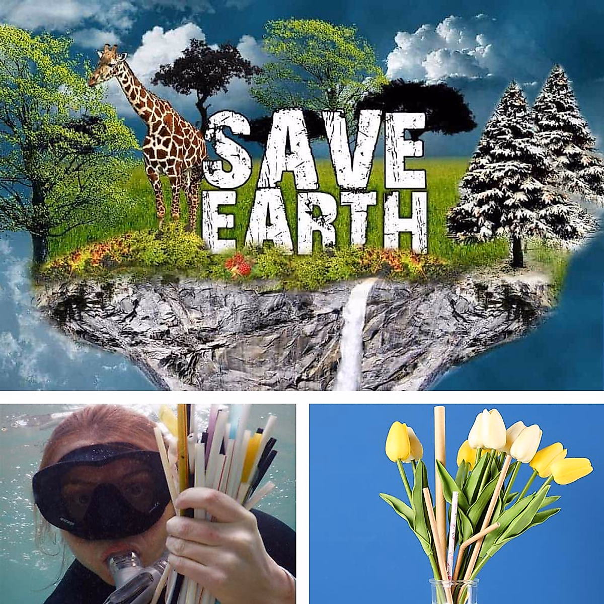 DLSM 200/100/400-Pack Extra Durable Biodegradable Paper Straws Premium Eco-Friendly with American Flag for Smoothies, Restaurants and Party Decorations, 7.75"