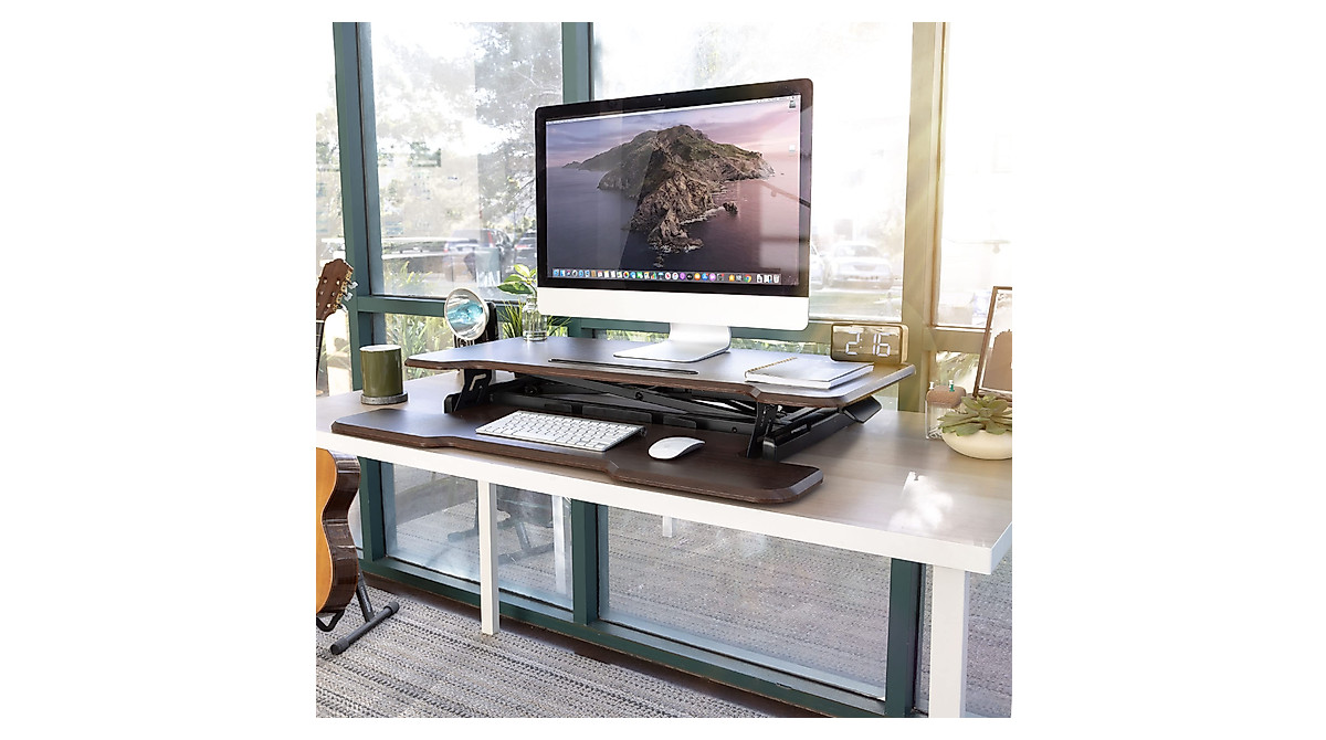 Mount-It! Height Adjustable Desk Converter, 38” Wide Tabletop Standing ...