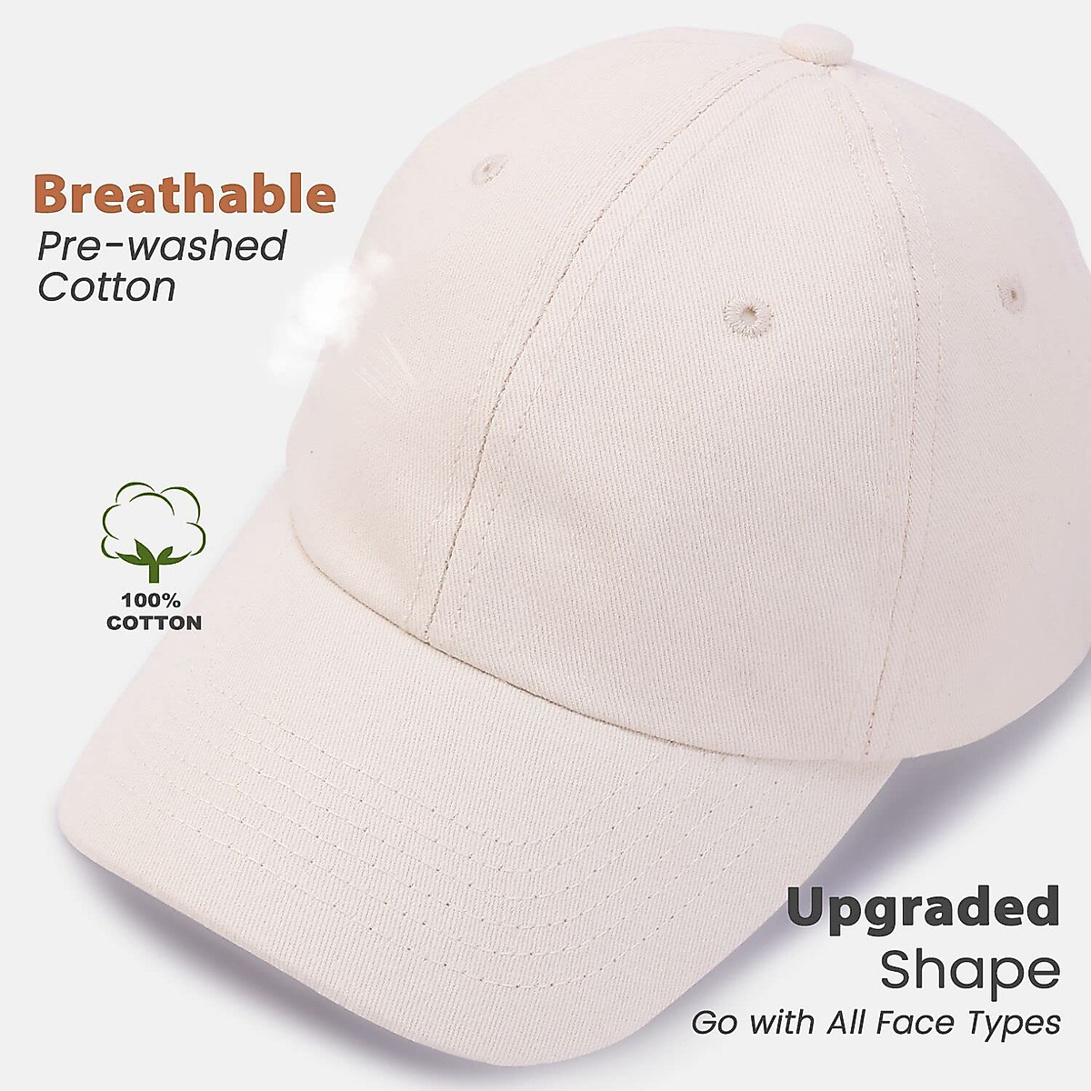 Hat Hut Satin Lined Baseball Cap for Women Satin Lined Baseball Hat for Curly Hair Adjustable Sport Cap Dad Hat for Men (Black)