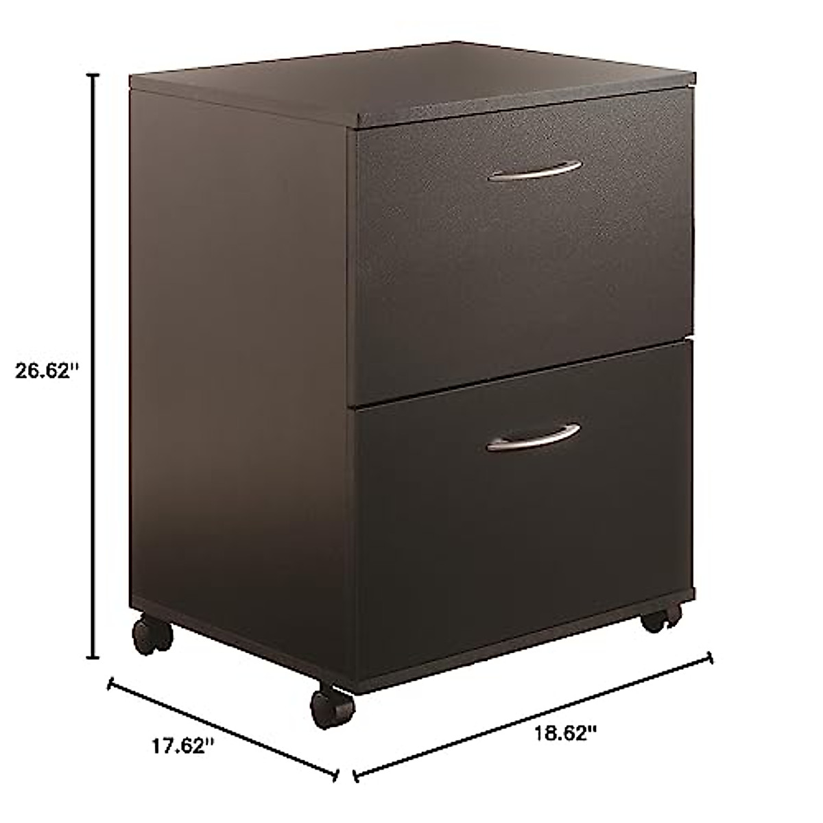 Essentials 2-Drawer Mobile Filing Cabinet from Nexera, Black