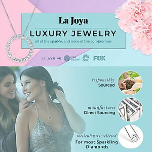 Circle Diamond Necklace For Women | 1/2 CTTW Real White Gold Plated 925 Sterling Silver Lab Made Diamond Pendant Necklace | Ideal Gift for Girls of all Ages