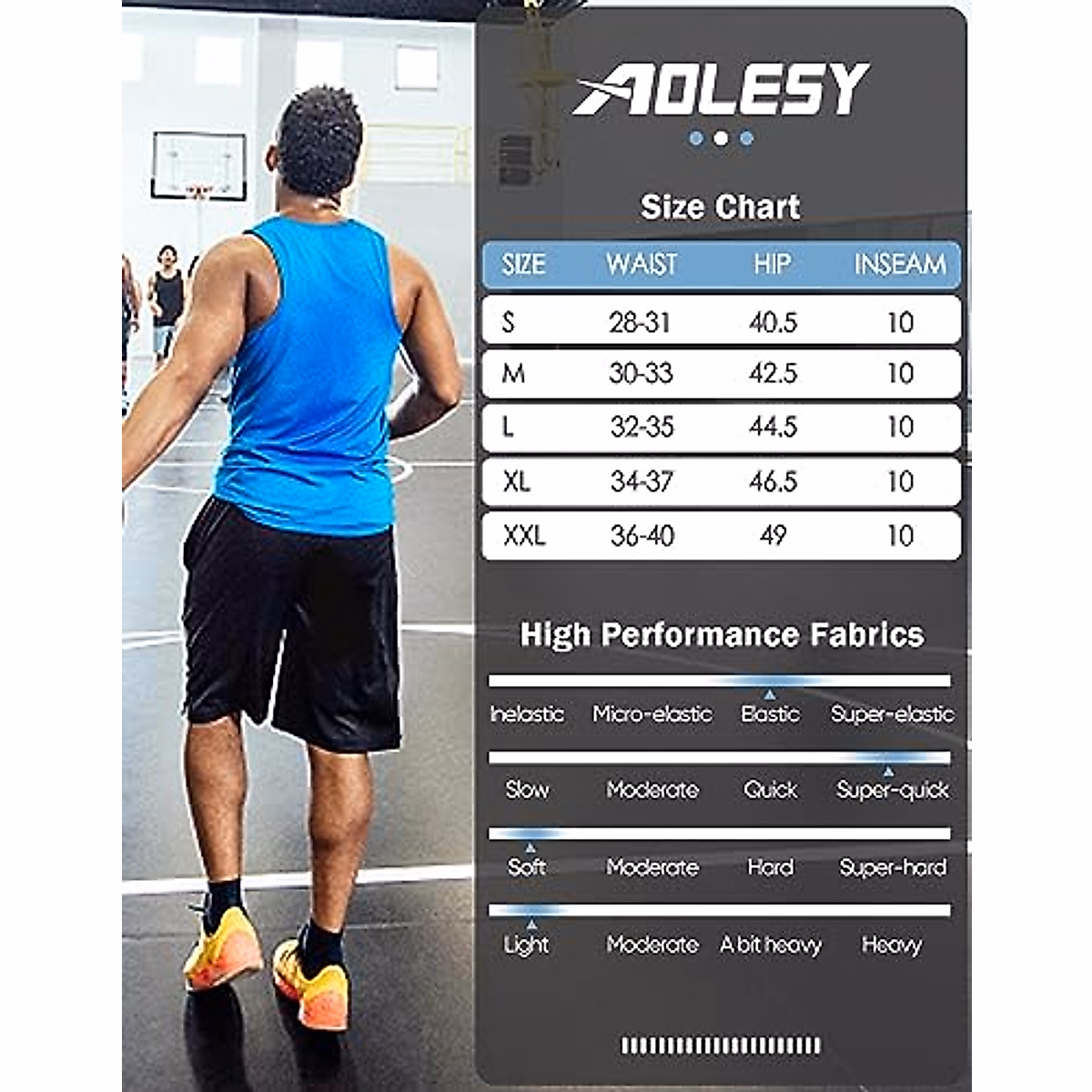 Aolesy Men's Basketball Zipper Pockets 10 inch Athletic Lightweight Mesh Gym Workout Running Shorts, Camoblack, Large