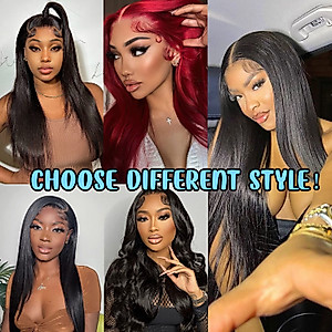 DULOVE Lace Front Wigs Human Hair 13x4 Straight HD Transparent Lace Front Wigs for Women Human Hair Pre Plucked With Baby Hair 200 Density Glueless Natural Color 26inch
