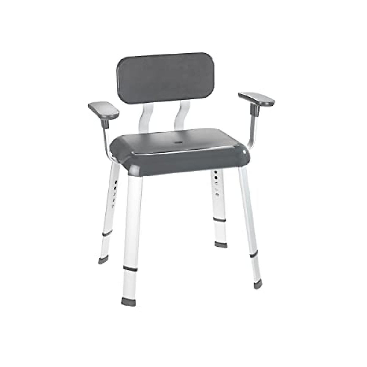 WENKO Shower Chair for Inside Shower, Bathtub Seat for Seniors, Elderly, Handicap Bath Chair with Arms and Back, Adjustable Height, Holds up to 286.6 lbs, 24.8 x 28.1-32 x 18.3 in