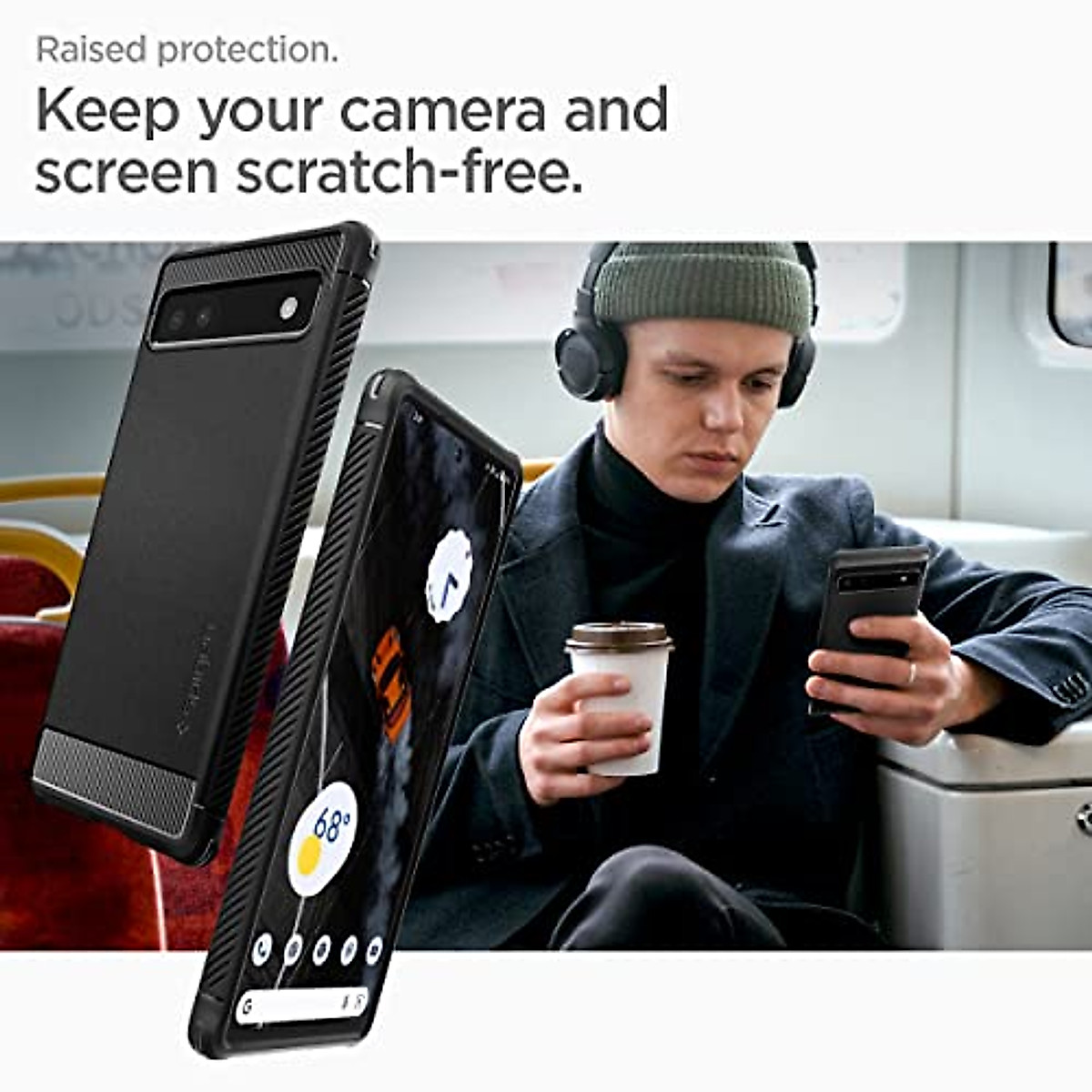 Spigen Rugged Armor Designed for Pixel 6a Case (2022) - Matte Black