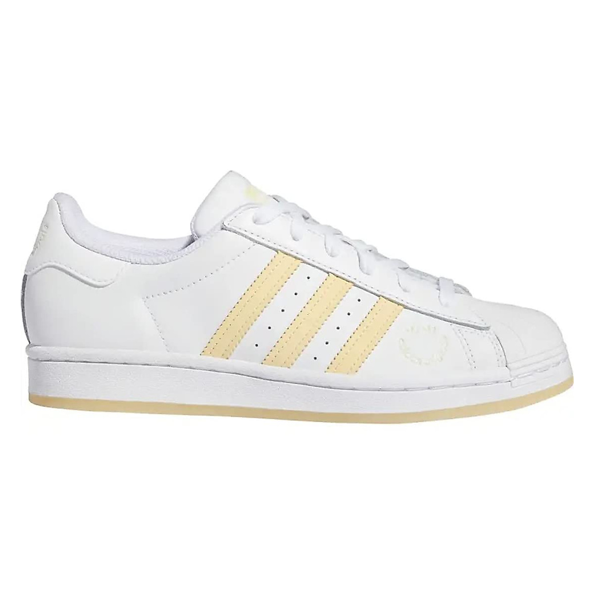 adidas Originals Women's Superstar Low Shoes, Casual Leather Sneakers, Footwear White/Easy Yellow, 6.5