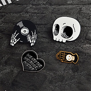 Black Brooch Pins “WE ARE THE WEIRDOS MISTER” Letter Halloween Brooches Badge Jewelry Excellent Quality and Popular Durability and professional