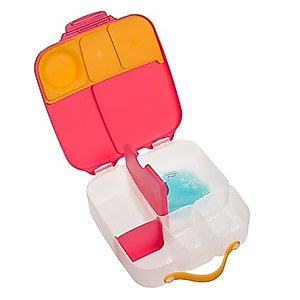 b.box Oversized Lunch Box for Kids: Bento Box w/ 4 Compartments (2 Leak Proof), Removable Divider & Gel Pack. Ideal for Big Eaters 3+. School Supplies, 8½ Cup Capacity