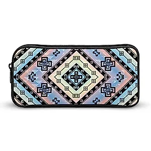 Abstract Aztecs Pencil Case Makeup Bag Big Capacity Pouch Organizer for Office College