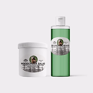 Animal Control Products Woodchucks Deluxe Variety Pack | Woodchuck Salad Paste Bait 8oz & Groundhog Heaven Trailing Scent 5oz for Woodchucks Groundhogs Rabbits