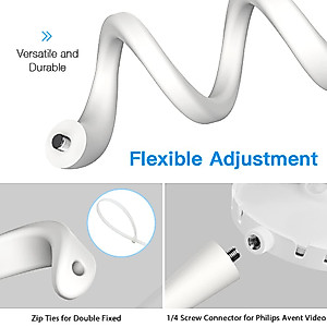 HOLACA Baby Monitor Flexible Mount Crib Mount for nannio Hero2 Hero3 Video Baby Monitor Philips Avent SCD843/37 - Twist Versatile Mounting Kit for nannio Baby Monitor