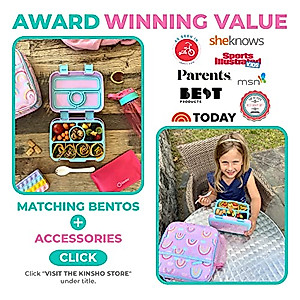 kinsho Lunch Box for Kids with Ice Pack, Girls Boys Lunch-Box Insulated Bag for Toddlers Baby Girl Daycare Pre-School Kindergarten, Large Snack Container Boxes for Kid Lunches, Bento Bag, Rainbow