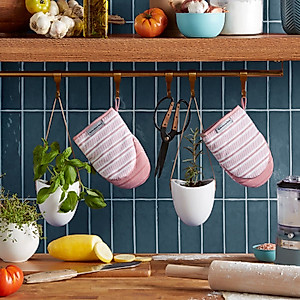 KitchenAid Albany Mini Oven Mitt 2-Pack Set, Dried Rose, 5.5"x8"