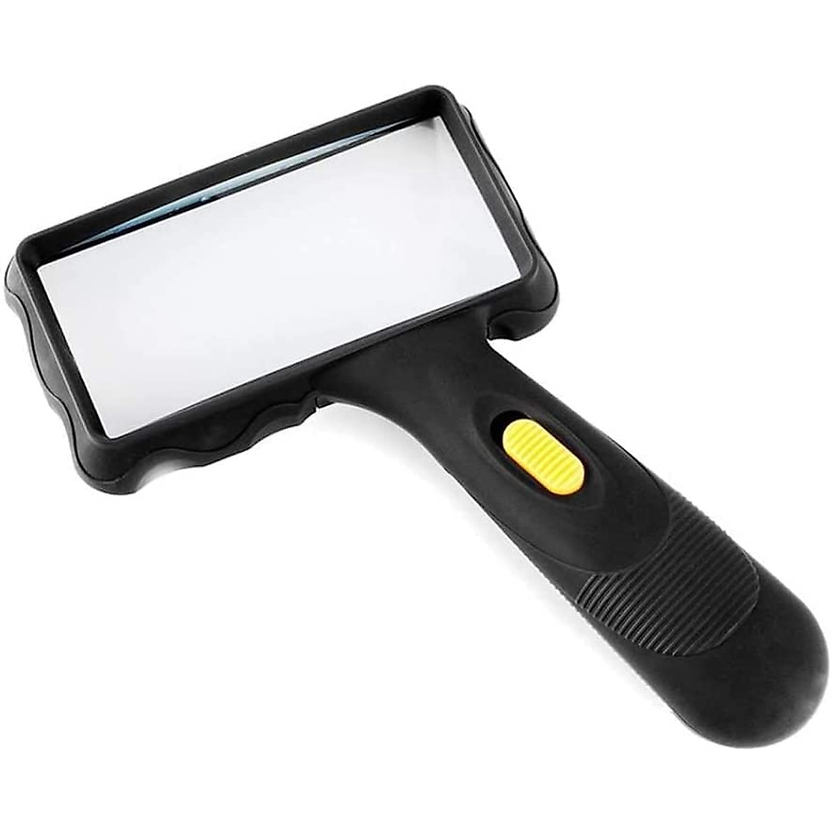 Hand-held Rectangular Magnifying Glass, LED Light Magnifier, 10X Reading Magnifying Glass for Seniors, Low Vision, Macular Degeneration