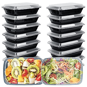 PMPKGO 20 Pack Meal Prep Containers, 28OZ Extra Large &Thick Food Storage Containers with Lids , Mcrowave safe Disposable Reusable Plastic Lunch Boxes - BPA-free Food Grade- Freezer Dishwasher Safe