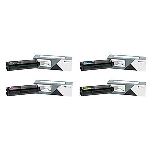 Lexmark 20N10C0, 20N10K0, 20N10M0, 20N10Y0 CMYK 4-Color Return Program Toner Cartridge Set for CS331, CX331