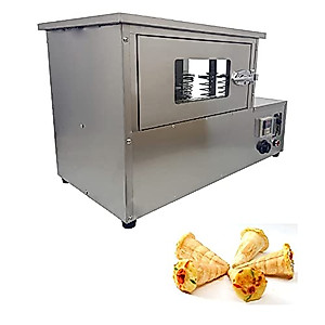 EQCOTWEA 1800W Commercial Electric Rotational Pizza Cone Oven with 12pcs Stainless Steel Cone Bases 110V Ajustable Temperature with Removable Tray for Use with Pizza Cone Forming Machine