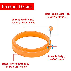 8 Pack Egg Ring, Silicone Round Egg Cooking Rings Non-Stick Frying Egg Maker Molds, 4inch/10cm Food Grade Egg Ring, Fit Fried Egg Or Pancake Rings, Multicolor