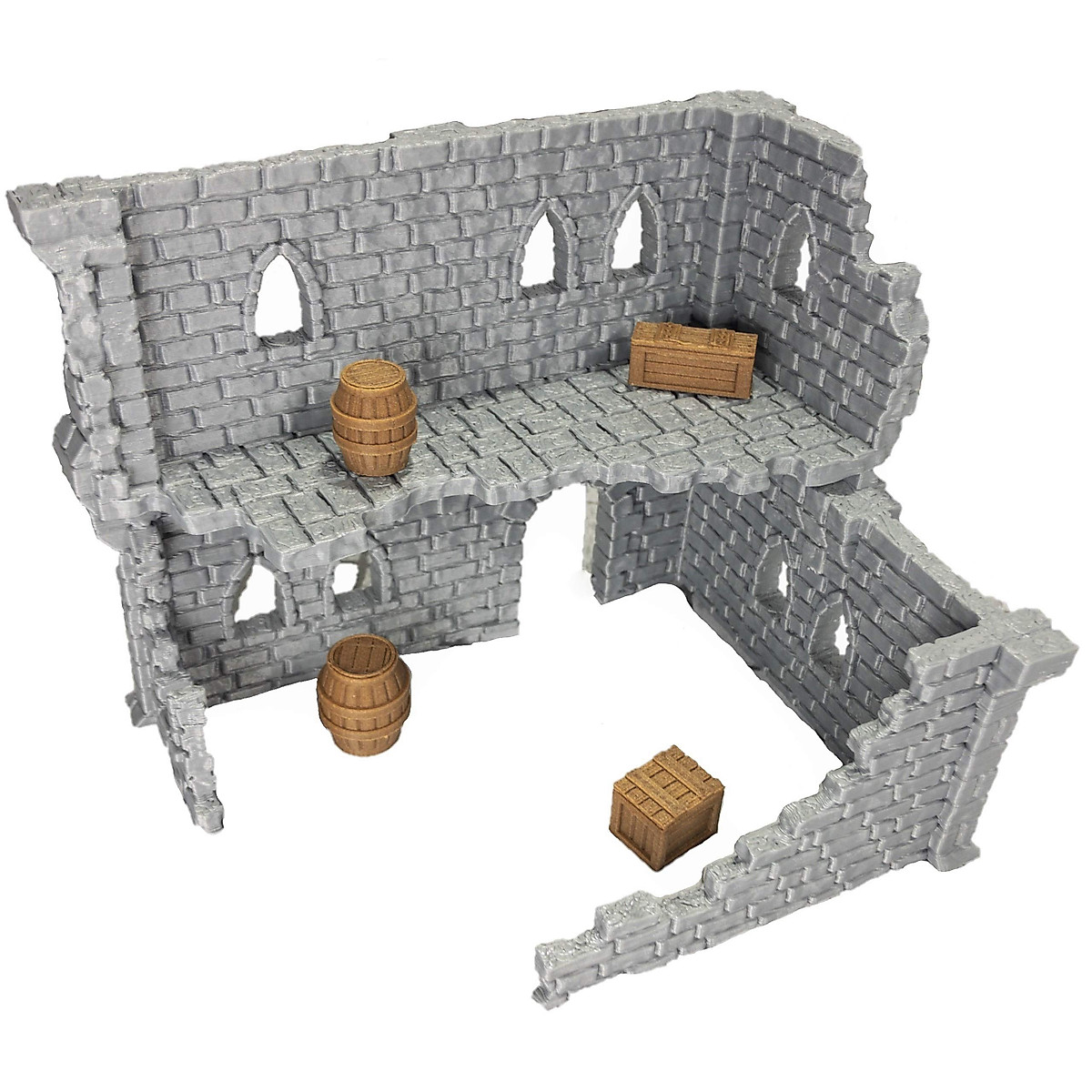 Extruded Gaming Building Ruins Set 2A