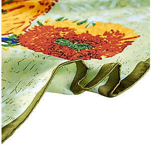 YangtzeStore Large Square Charmeuse Silk Scarf Classic Art Print (Sun Flowers)