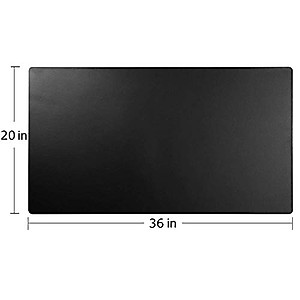 MONYES Thick Desk Pad Protector, PU Leather Desk Mat Blotters, Black Laptop Mat for Office/Home (36" x 20")