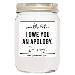 Younique Designs Apology Gifts 8oz Candle - Im Sorry Gifts for Her, Apology Gifts for Her, Girlfriend, Wife - Sorry Gift, Apology Gift for Him, Men - Unique I'm Sorry Gifts (Lavender & Vanilla)