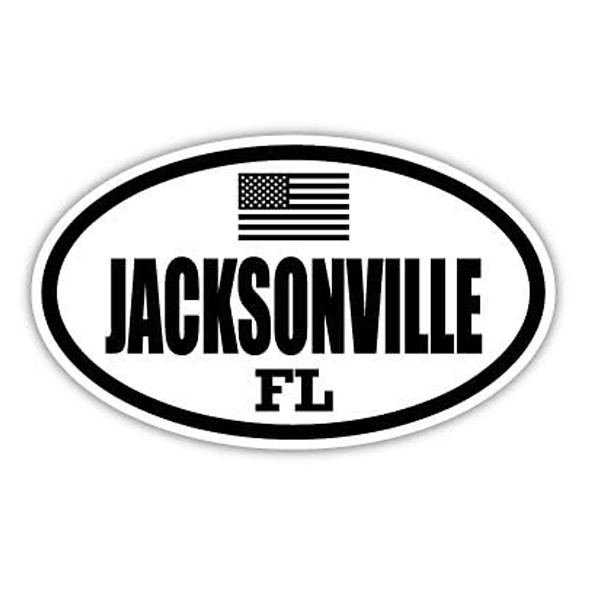 3 Pack Reflective Jacksonville FL Florida Duval County Stealthy US Flag Euro Decal Sticker Vinyl for Hard Hats, Bottles, Glass, Toolbox 2" x 3"