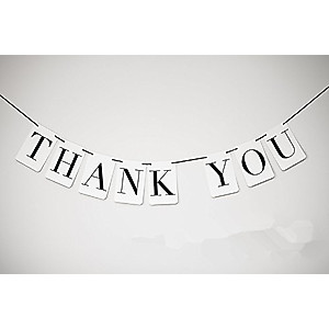 MXXGMYJ MagicW Thank You Banner Cards Baby Shower Bunting Wedding Banner Wedding Party Banner Garland Sign Photo Props Hanging Decor Wedding Party Decoration