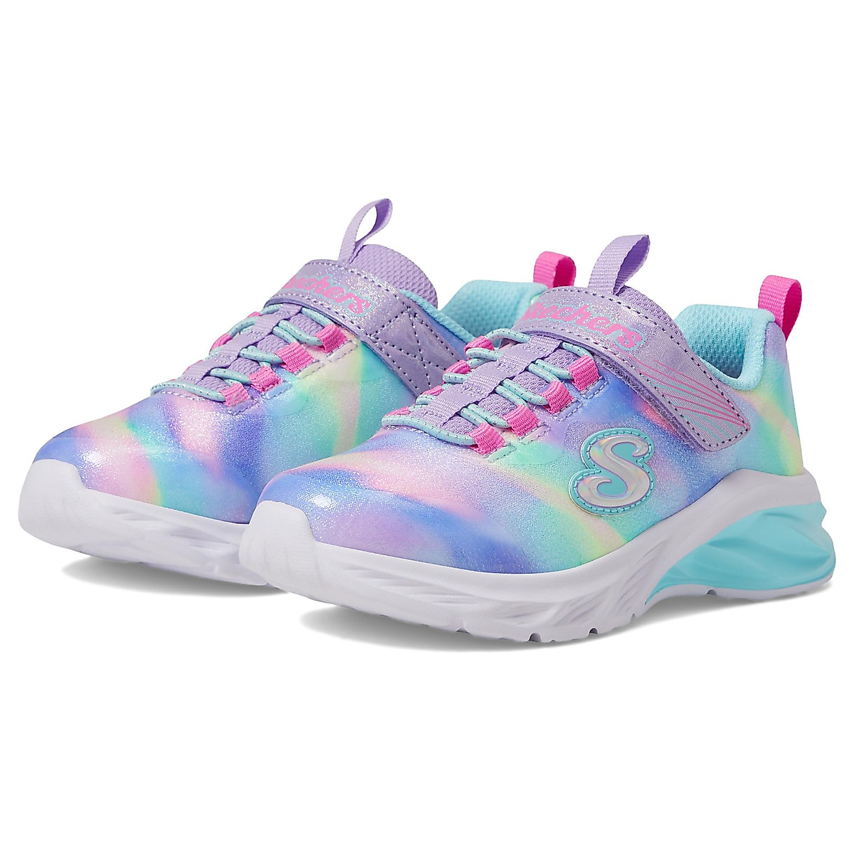 Skechers Unisex-Child Coastline Sneaker, Lavender/Multi, 2 Little Kid