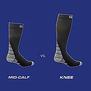 Elite Hockey, Notorious Pro-Series Compression Calf Sock, One Pair (Black/Silver Grey, X-Large)