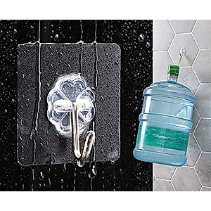 Transparent and Waterproof Adhesive Hooks - Pack of 15