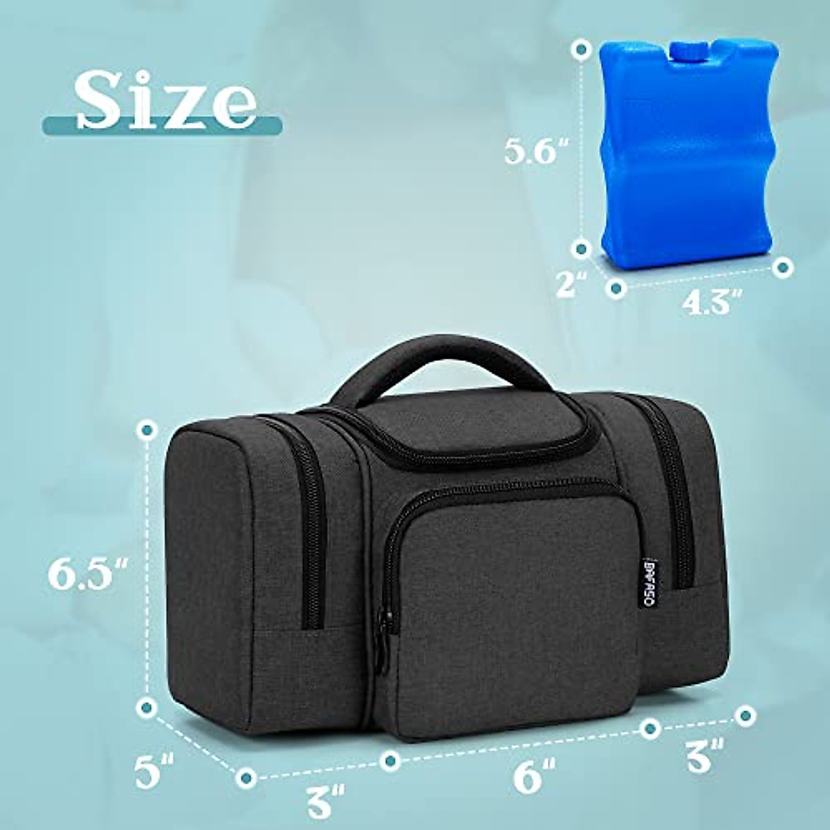 BAFASO Wearable Breast Pump Bag with an Ice Pack, Insulated Breast Pump Bag Compatible with Medela Pump in Style (Patent Pending), Black