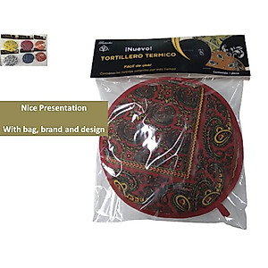 Tortilla Warmer Microwave Safe / Microwaveable Container Round 8in With Bandana-like desing, two layers, this container will keep your tortillas warm/ Mexican Tortillas Warmer