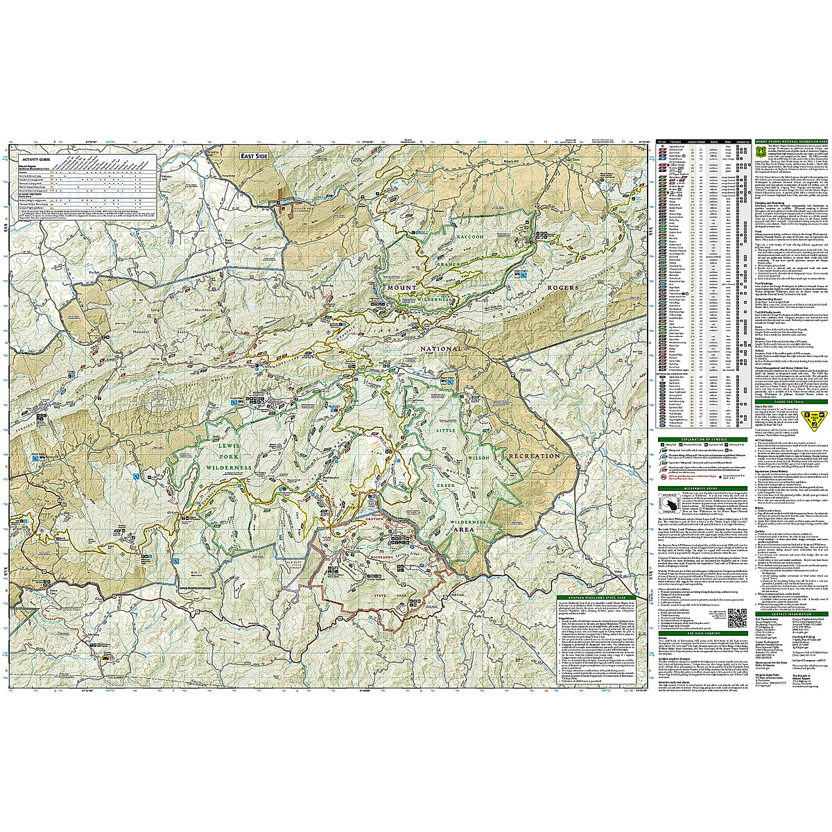Mount Rogers High Country Map [Grayson Highlands State Park] (National Geographic Trails Illustrated Map, 318)