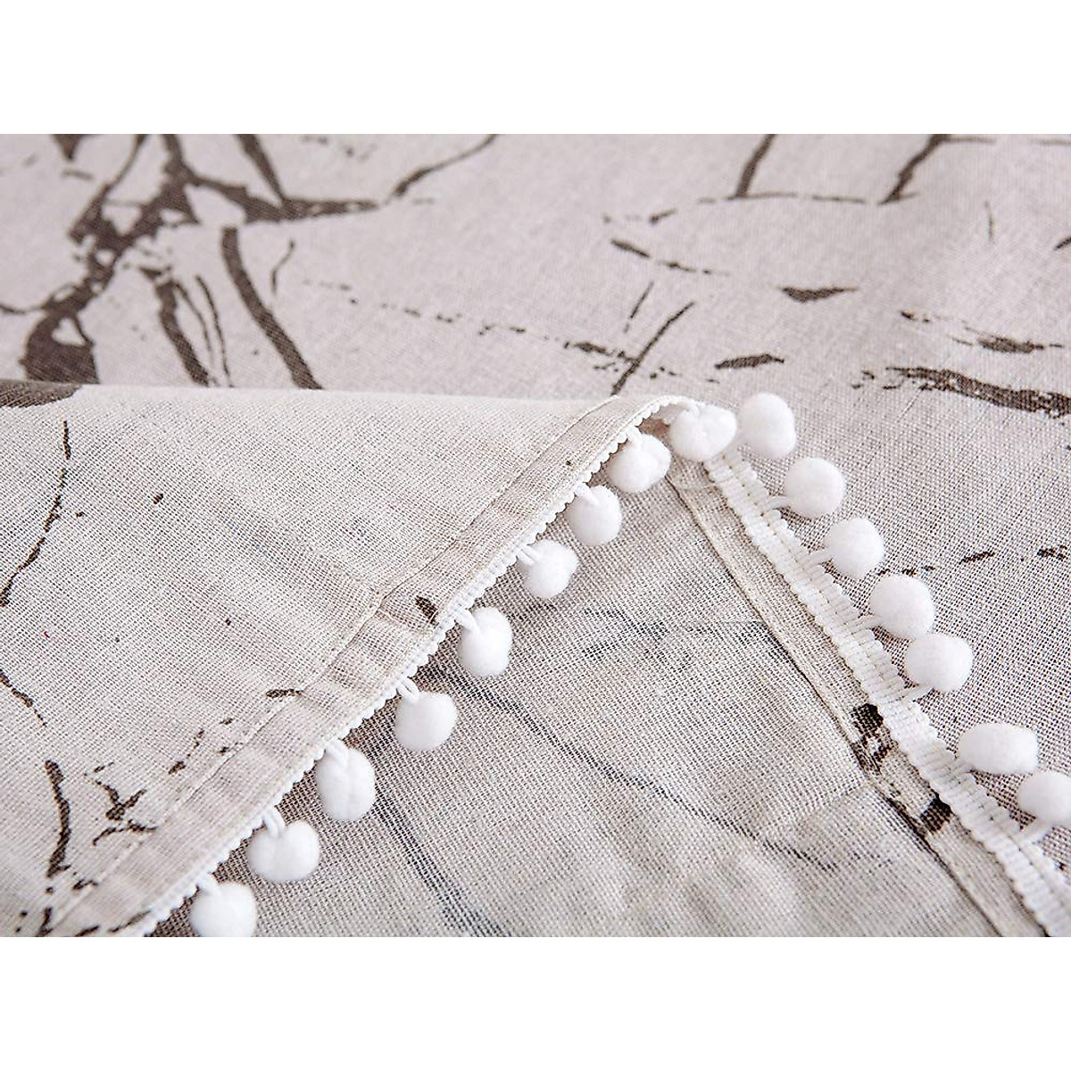 AKOAK 1 Pack 55 x 130cm /22 "x 51" Geometric Washing Machine Refrigerator Dust Cover, Multi-Purpose Household Cotton Linen Dust Microwave Cover, with Storage Pouch (Marble)