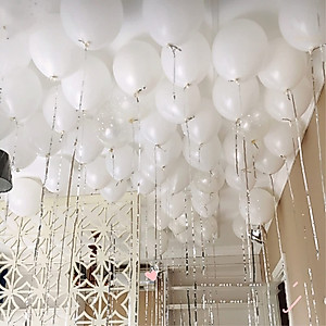 10 inch White Latex Balloons, 100 pcs Thick White Party Balloons Birthday Decorations (White)