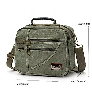 Smrcom Man Canvas Purse Bag Small Canvas Crossbody Messenger Shoulder Work Side Bag Travel Purse (Black)