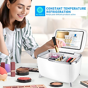 Personal 6 Liters Mini Skincare Fridge, Cosmetic Fridge, Portable Makeup Cooler Refrigerator for Beauty Products, Beverage, Bedroom, Home, Office