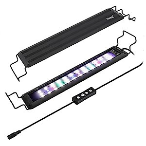 hygger 11W Full Spectrum Aquarium LED Light with 10 Levels of Brightness, White Blue Red Green LEDs,6H8H12H Timer,RGB Light for 12~19IN Freshwater Fish Tank,Aquatic Plants Tropical Ornamental Fish