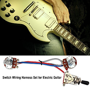Electric Guitar Wiring Harness, Guitar Wiring Harness Kit 1 Volume 1 Tone 3 Way Toggle Switch 500K for Electric Guitar Electric Guitar Wiring Harness Electric Guitar Wiring Harness