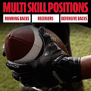 Franklin Sports Hi-Tack Premium Football Receiver Gloves - Black - Youth Medium